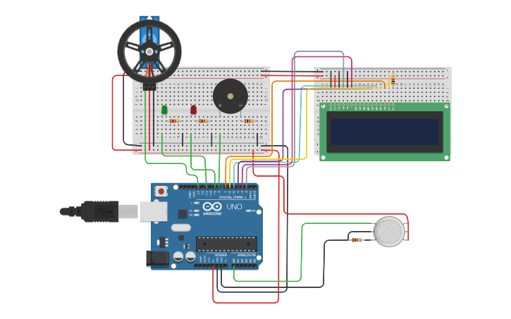 Circuit Design Lpg Gas Leakage Detection System Tinkercad