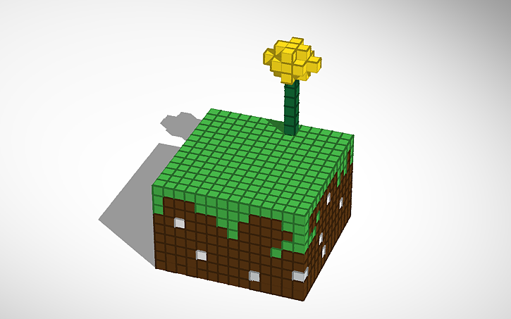 3D design grass block - Tinkercad