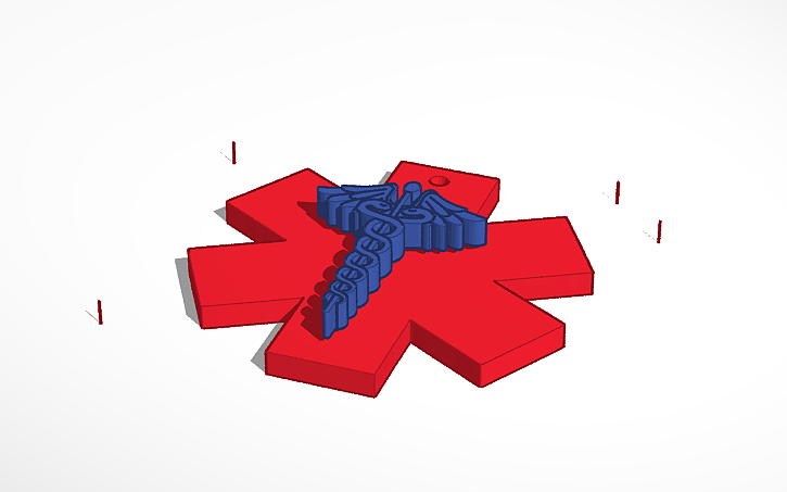 3D design Medical Logo Front - Tinkercad