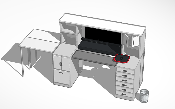 3D design 책상 desk - Tinkercad