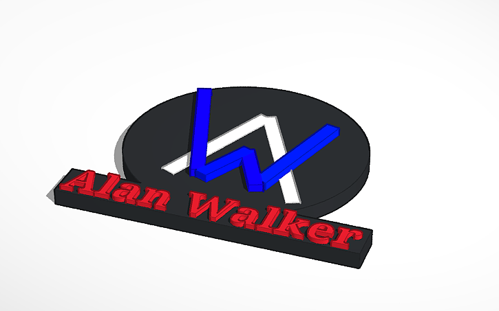 3D design Alan Walker Logo - Tinkercad