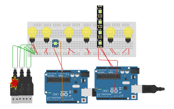 Circuit design Usb and arduino - Tinkercad
