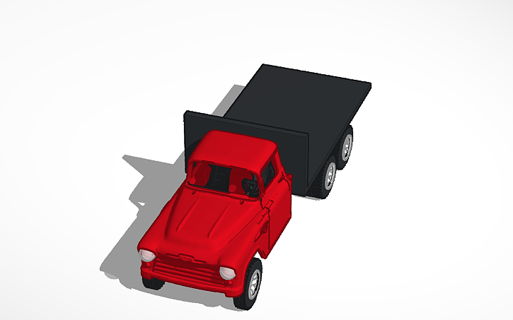 3D design Custom Chevy 6x6 flatbed truck - Tinkercad