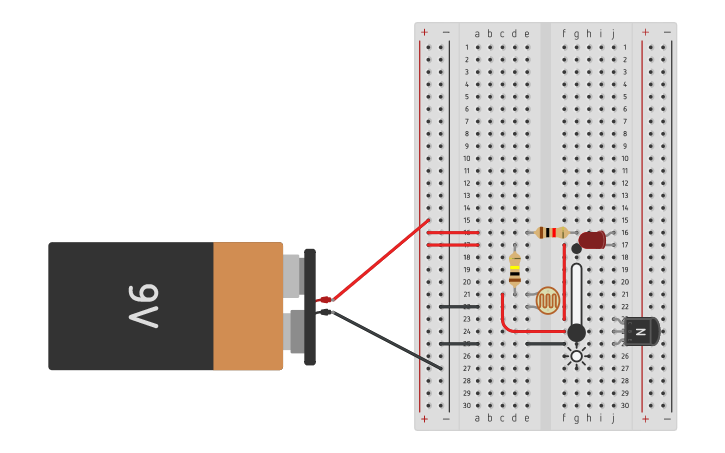 Circuit design Circuito Básico, led con fotoresistencia - Tinkercad