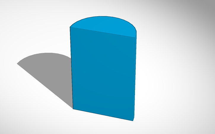 3D design Verticale doorsnede Blauwe cilinder - Tinkercad