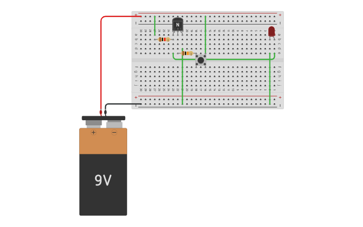Circuit design NOT Logic Gate Circuit With Transistor - Tinkercad