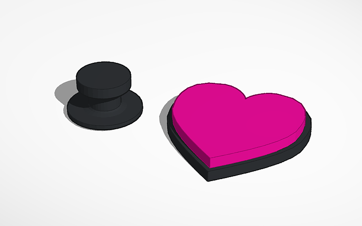 3D design Red Heart Croc Charm - Tinkercad