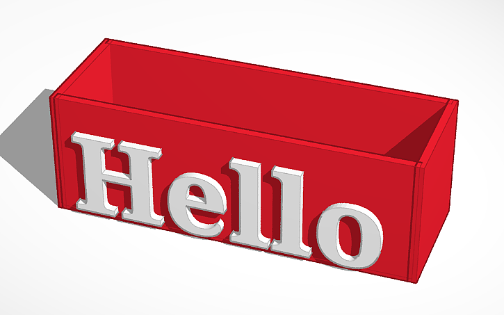 3D design Small box(Hello) - Tinkercad