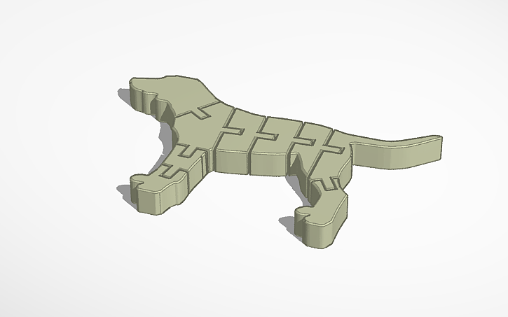 3D design Flexi Dog - Tinkercad