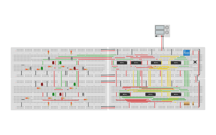 Circuit design Traffic Light using Logic Gates - Tinkercad