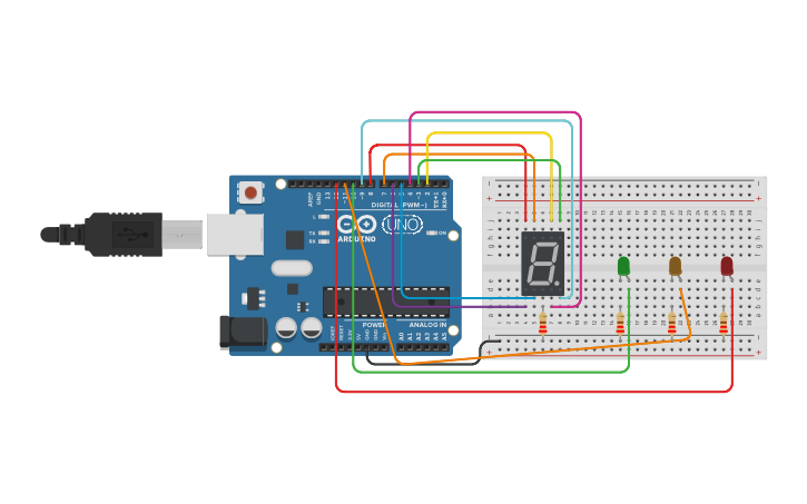 Circuit Design 11 Abm 11 Traffic Light 7 Segment Display Tinkercad