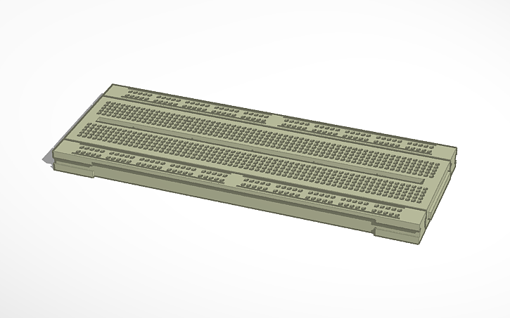 3D design protoboard - Tinkercad