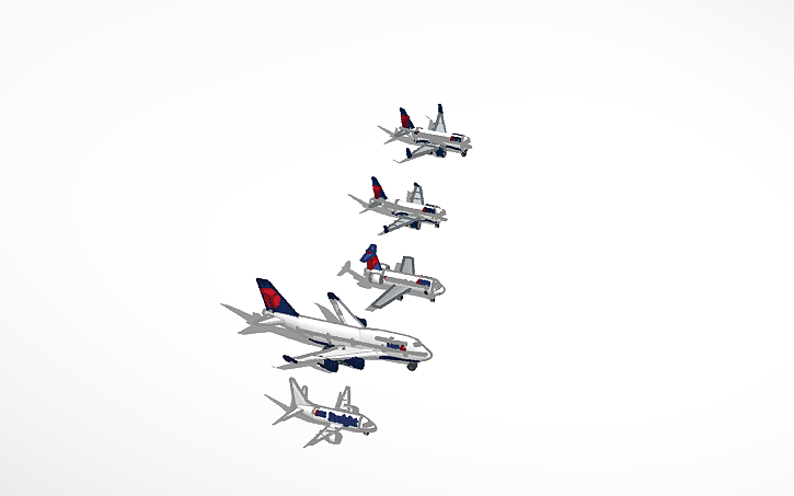 3D design Delta Airliners - Tinkercad