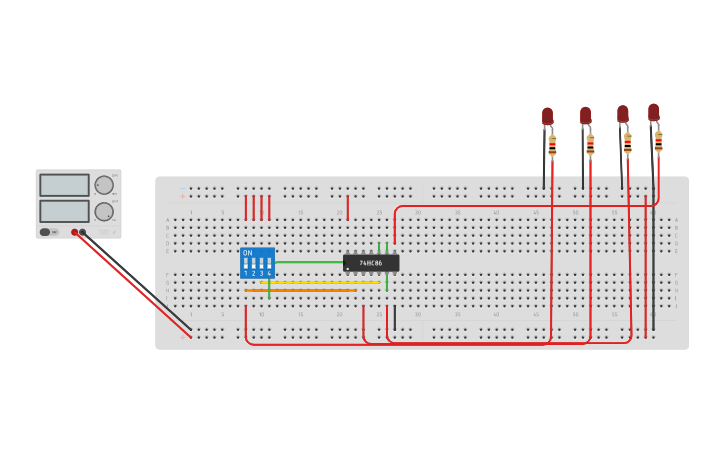 Circuit design Gray Code-Binary - Tinkercad
