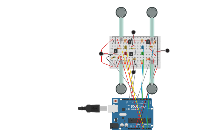 Circuit design Haptic sensors - Tinkercad