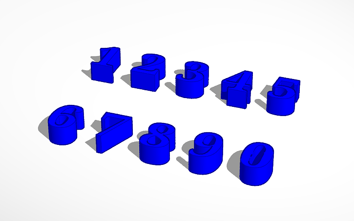 3D design Numbers kit - Tinkercad