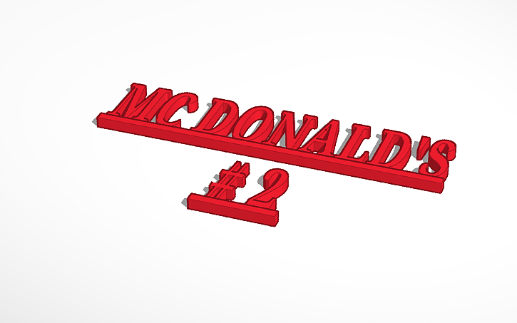 3D design MC Donald's #2 - Tinkercad