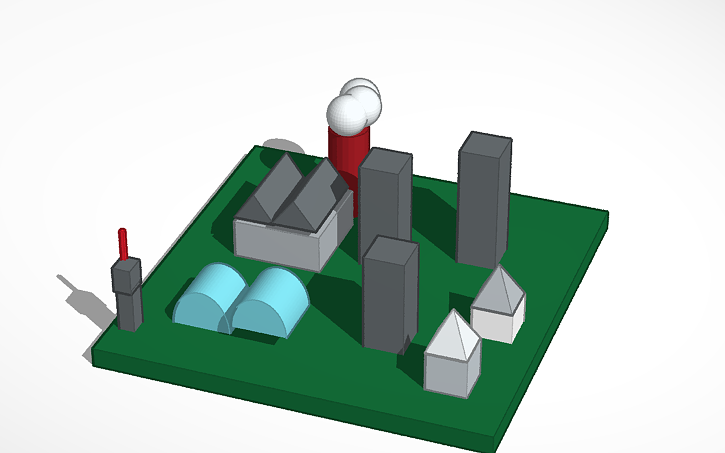3D design Mini City - Tinkercad