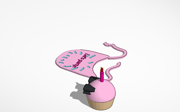 3D design Atempt of Chika’s bib and a cupcake from fnaf movie - Tinkercad