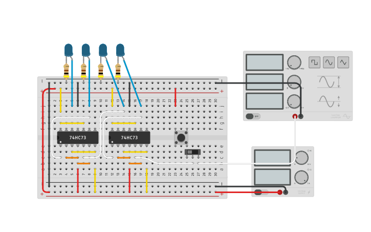 Circuit Design 4 Bit Asynchronous Tinkercad