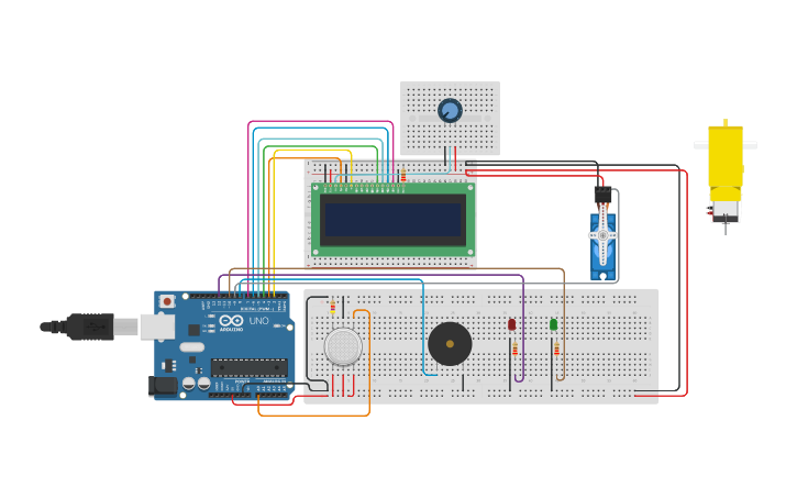 Circuit design Detector de Gas - Tinkercad