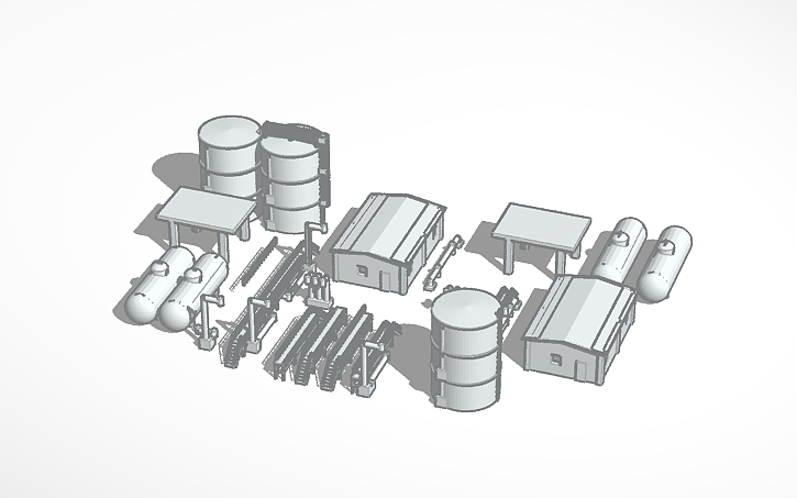 3D design N Scale Oil Industry Parts - Tinkercad