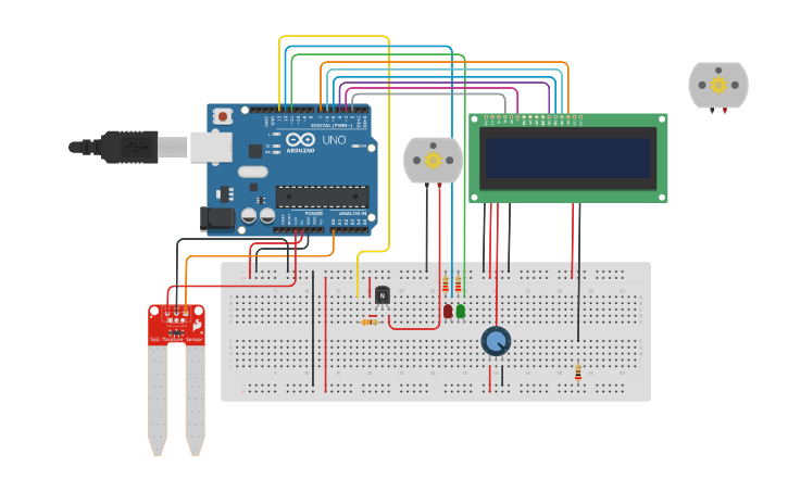 Circuit design Copy of Smart Irrigation System Using Arduino - Tinkercad