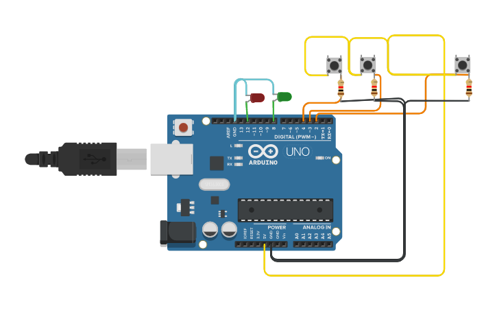 Circuit design passa ou repassa - Tinkercad