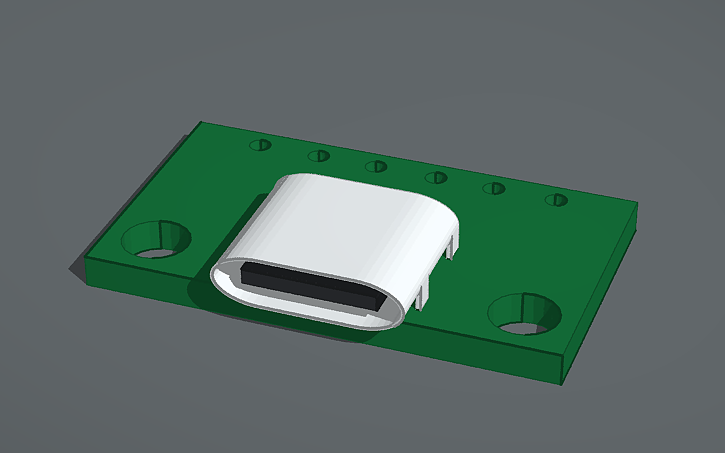 3D design USB-C Breakout Board - Tinkercad