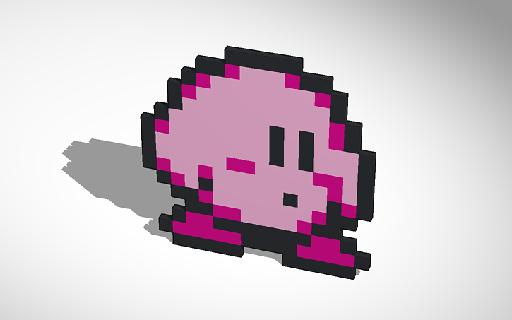 3D design Pixel Kirby - Tinkercad