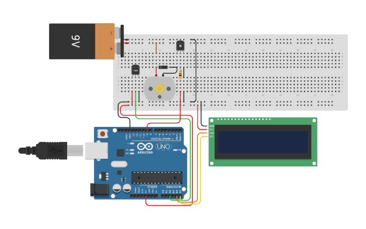 Circuit design Overheat Protection System - Tinkercad
