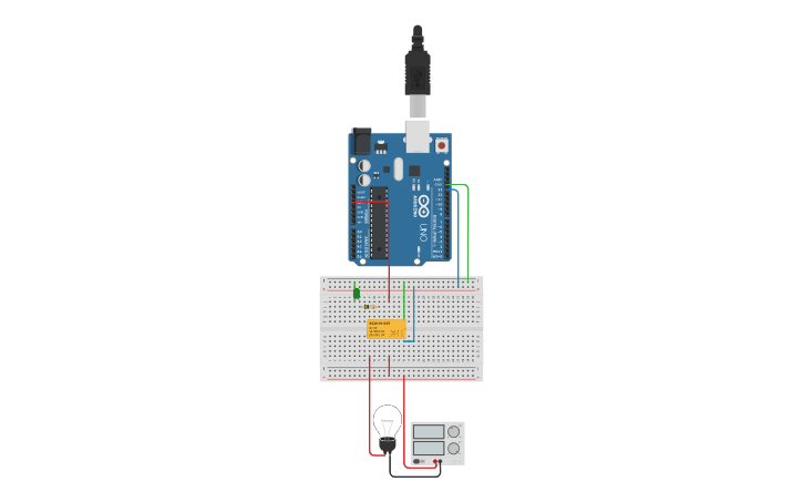 Circuit design Simple Double Relay - Tinkercad