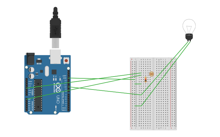 Circuit design sensor ldr - Tinkercad