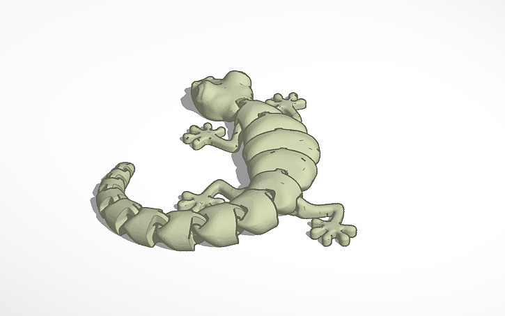 3D design articulated lizard - Tinkercad