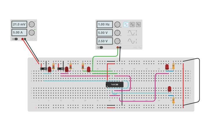 Circuit design SR Latch with CLK - Tinkercad