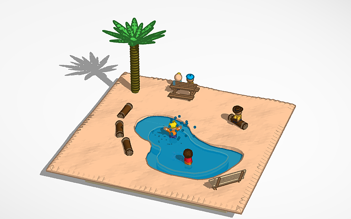 3D design Copy of Summer Beach - Tinkercad