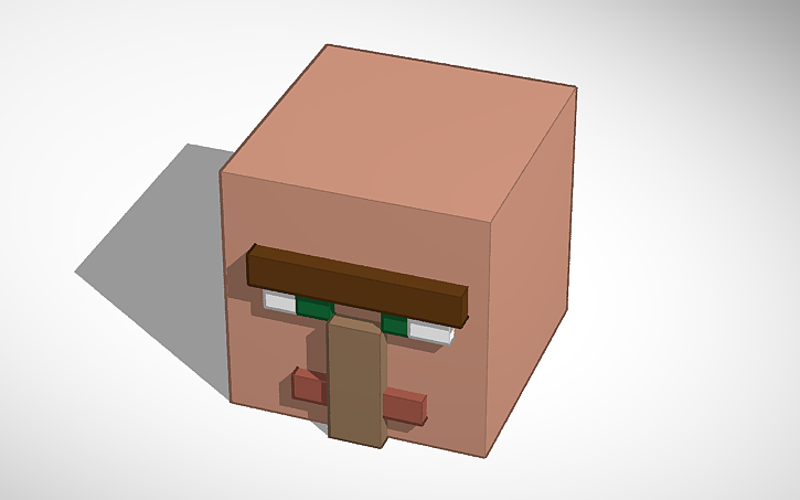 3D design Minecraft Villager Head - Tinkercad