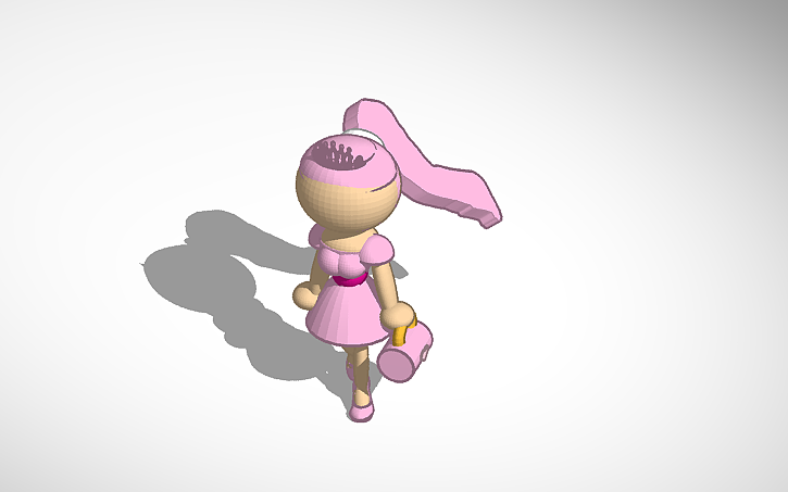 3D design pink girl - Tinkercad