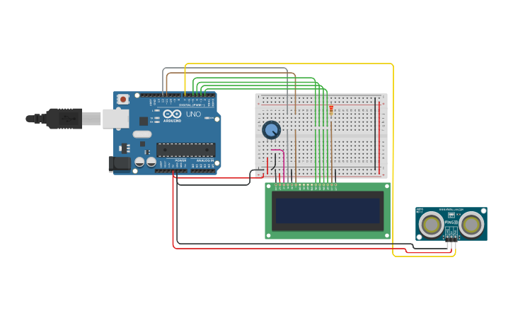 Circuit design Lcd distance - Tinkercad