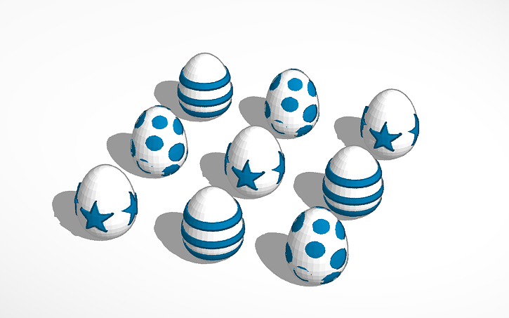 3D design 3D PRINTABLE Easter Eggs - Tinkercad