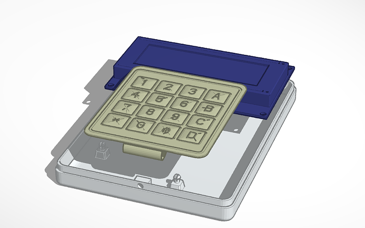 3D design 2004 LCD with keypad, RFID and Arduino enclosure - Tinkercad