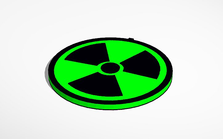 3D design Radioactive symbol/icon charm - Tinkercad