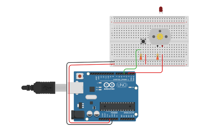 Circuit design motor-acionada-Botao-NA - Tinkercad
