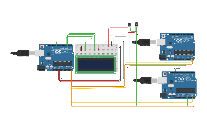 Circuit design Temperature Measurement System using I2C Protocol - Tinkercad