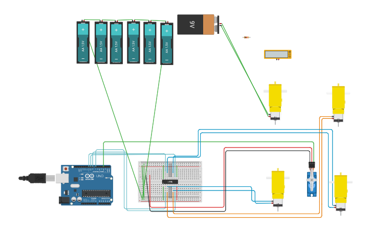 Circuit design PROJETO CARRO - Tinkercad