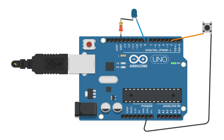 Circuit design Arduino simulator Basic LED - Tinkercad