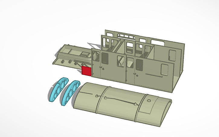 3D design 1:32 GWR Collett Coach Section 1 of 4 - Tinkercad