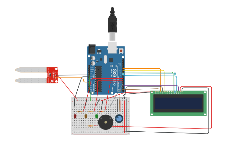 Circuit design moisture sensor - Tinkercad