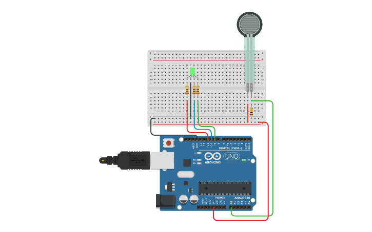 Circuit design Force Sensor - Tinkercad