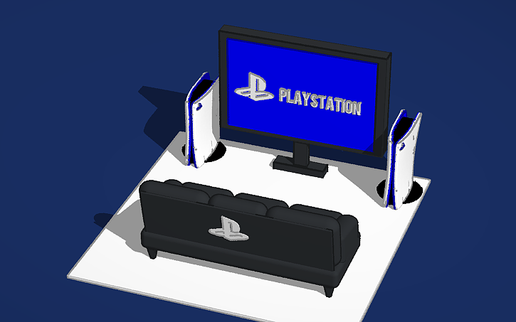 3D design PS5 GAMING SETUP - Tinkercad